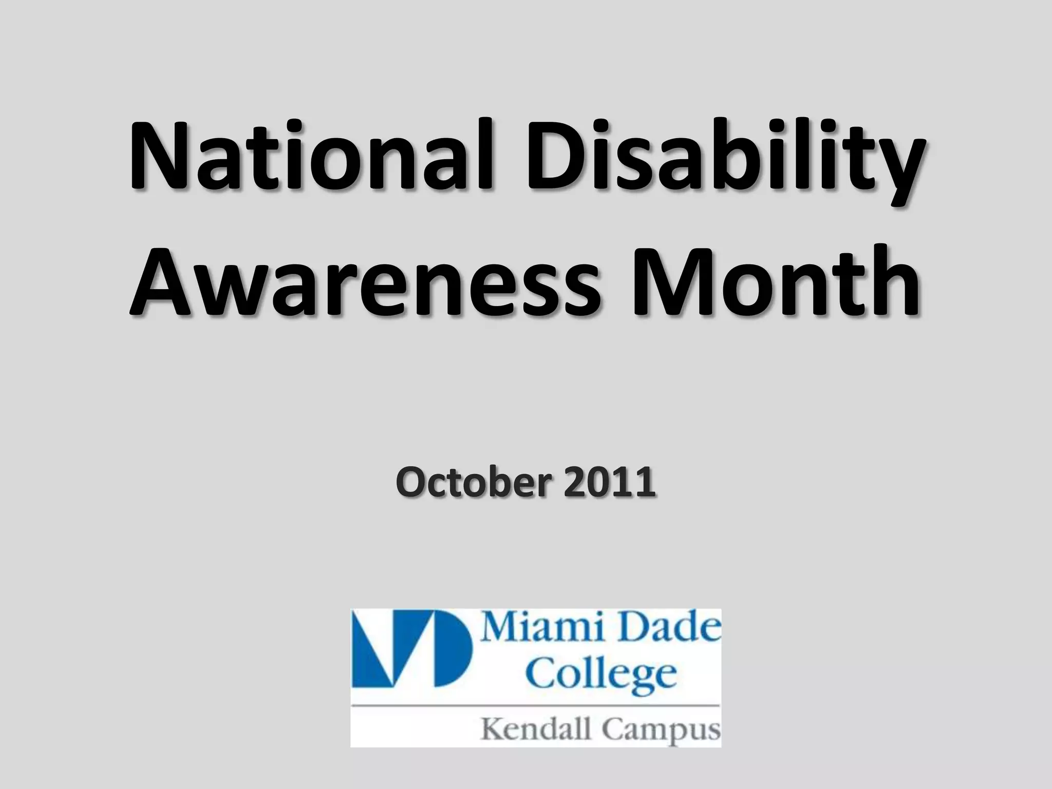 Pictures for disability awareness month | PPTX | Brain and Nervous ...