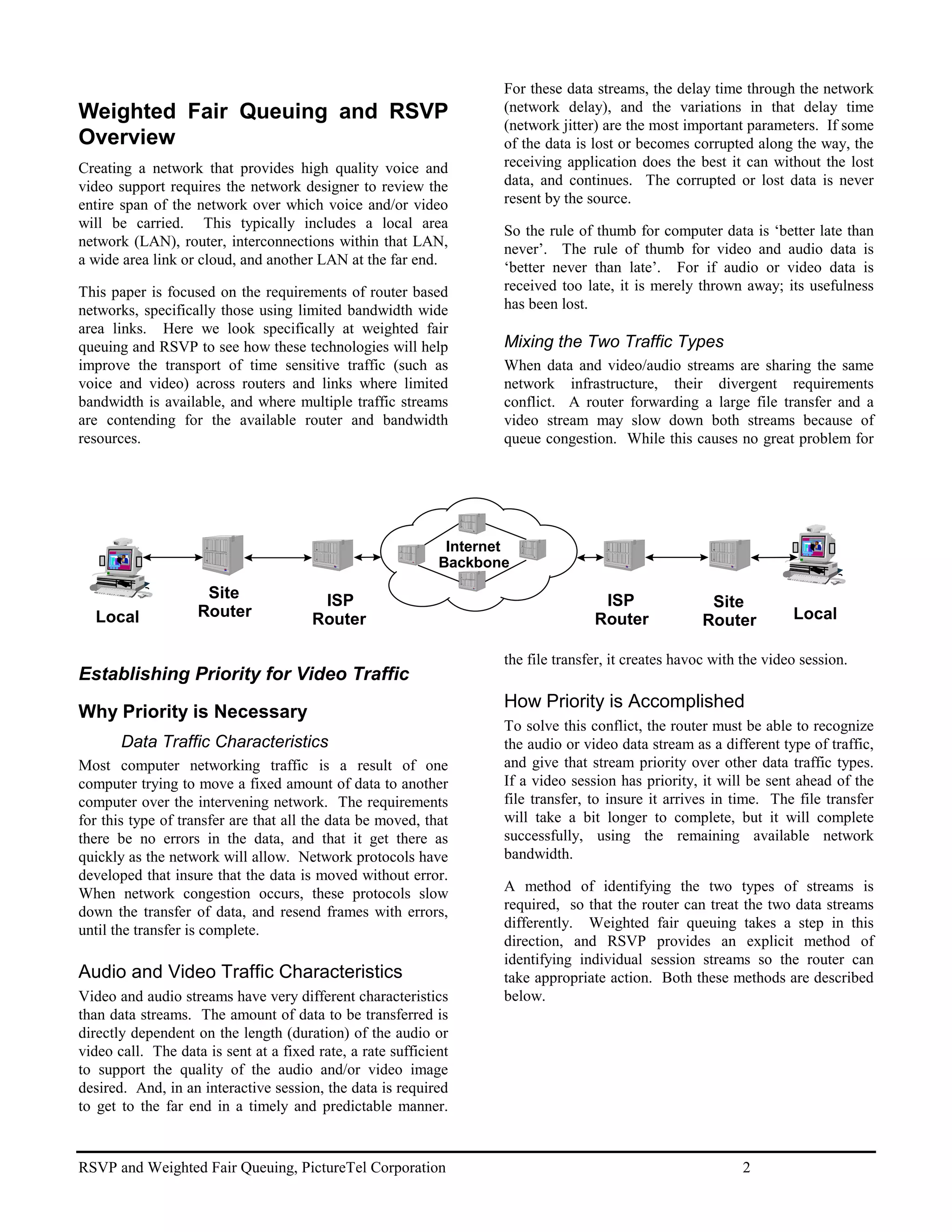 Picturetel RSVP and Weighted Fair Queuing | PDF