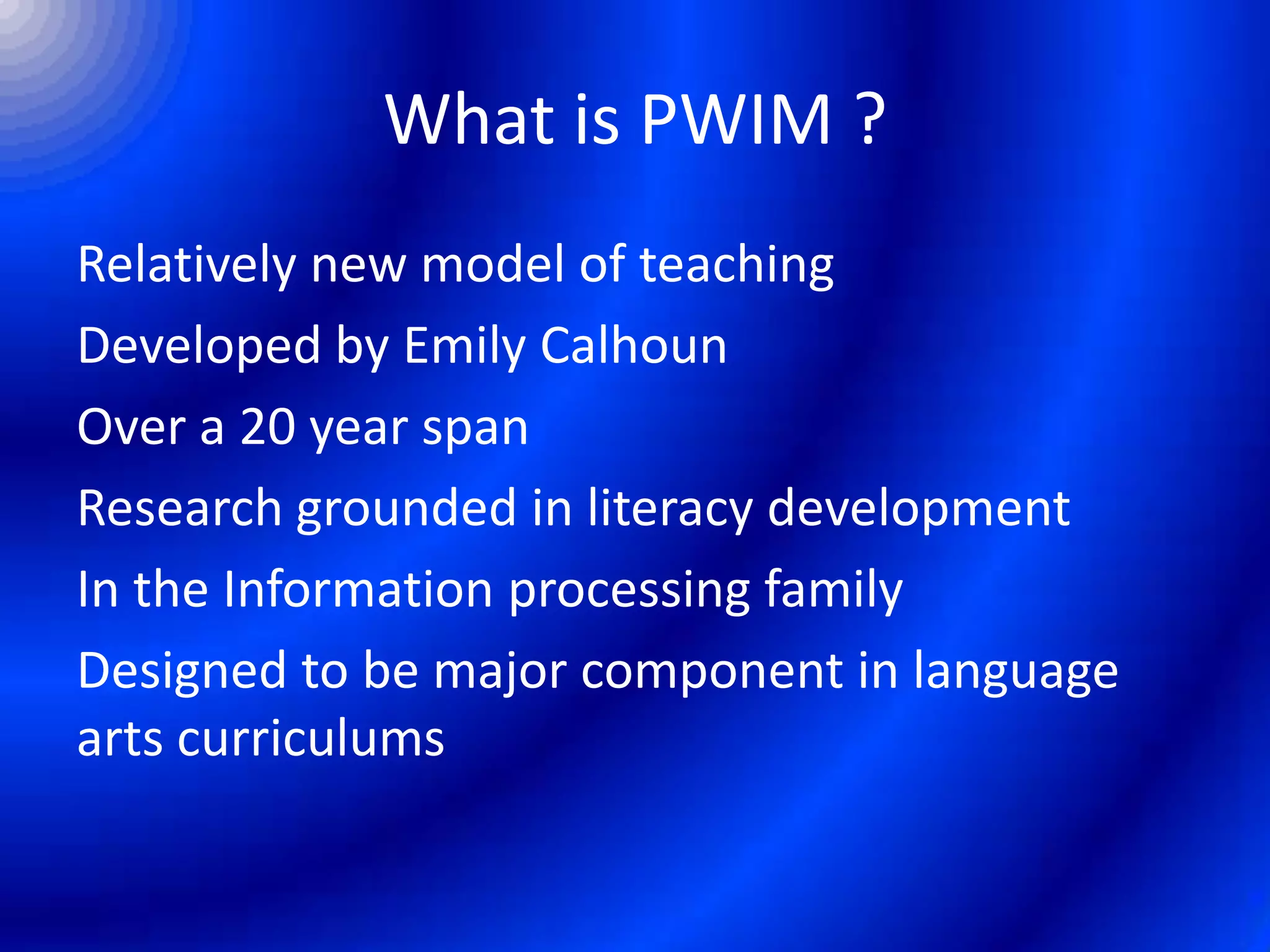 Picture word induction model k reed | PPT