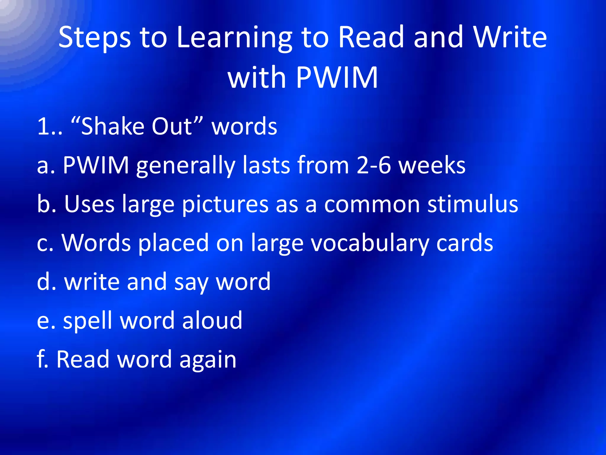 Picture word induction model k reed | PPTX