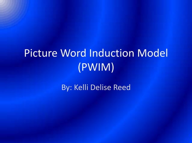 Picture word induction model k reed | PPT