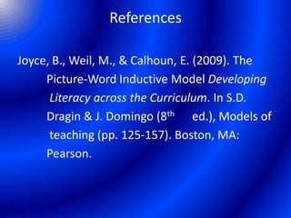 Picture word induction model k reed | PPT