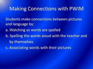 Picture word induction model k reed | PPT