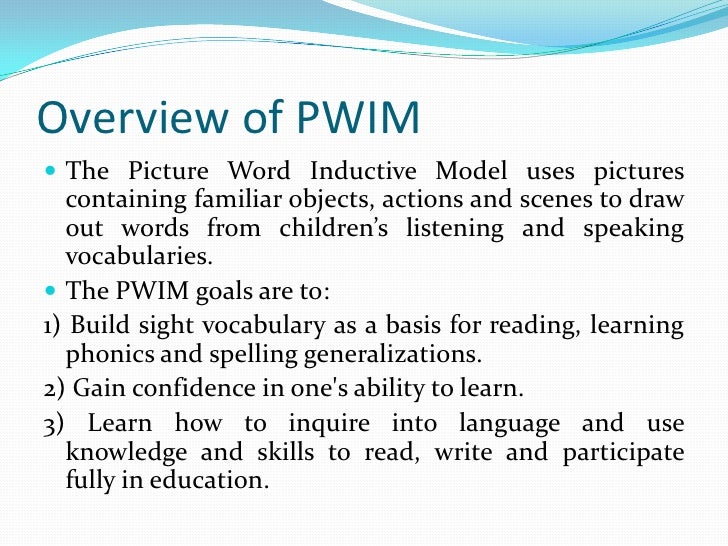 Picture Word Inductive Model PWIM picture-word-inductive-model-pwim