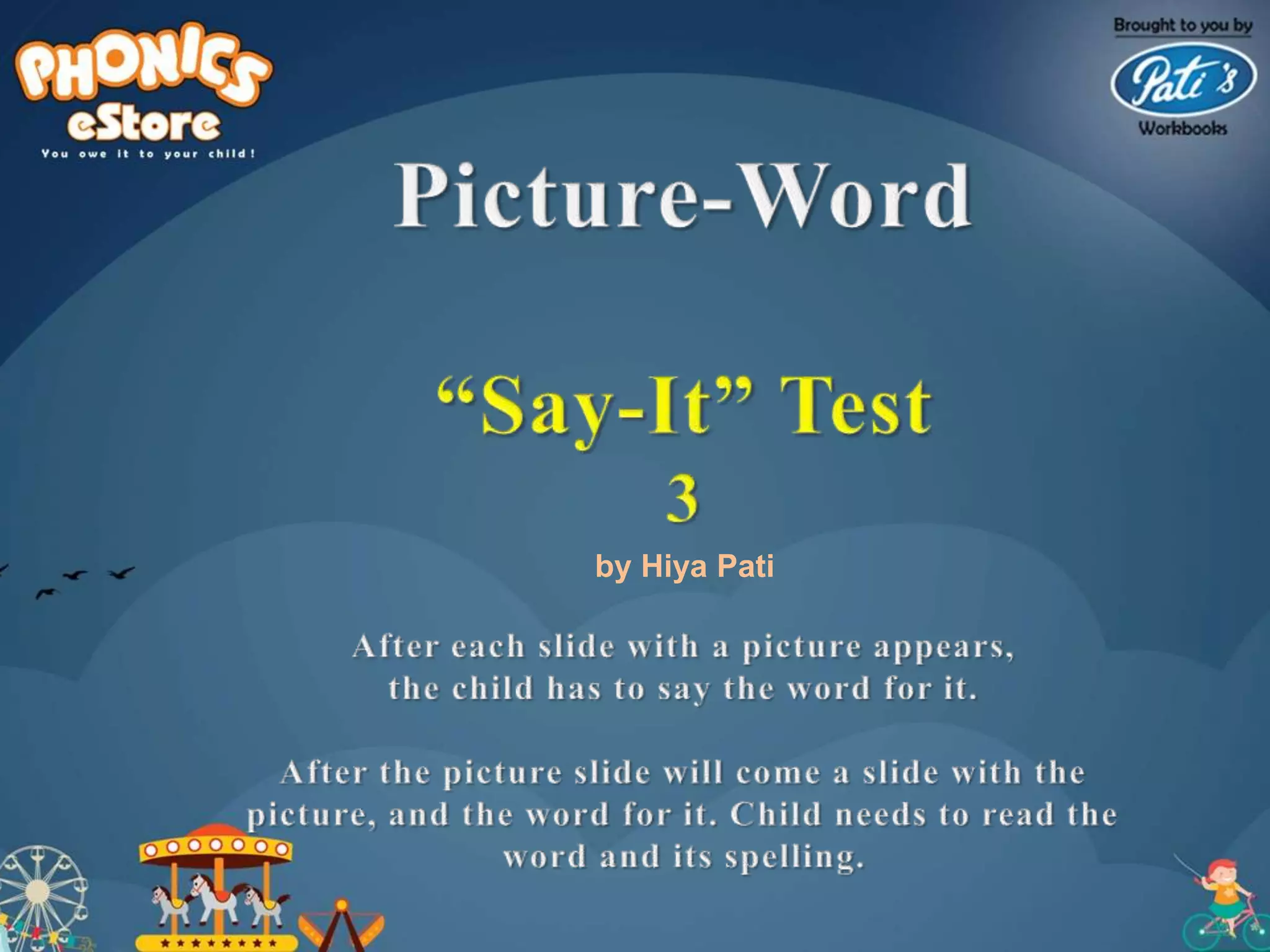 SPELL BEE ACADEMY - Pati's "Say-It" Test 3 : Identify Word for the ...