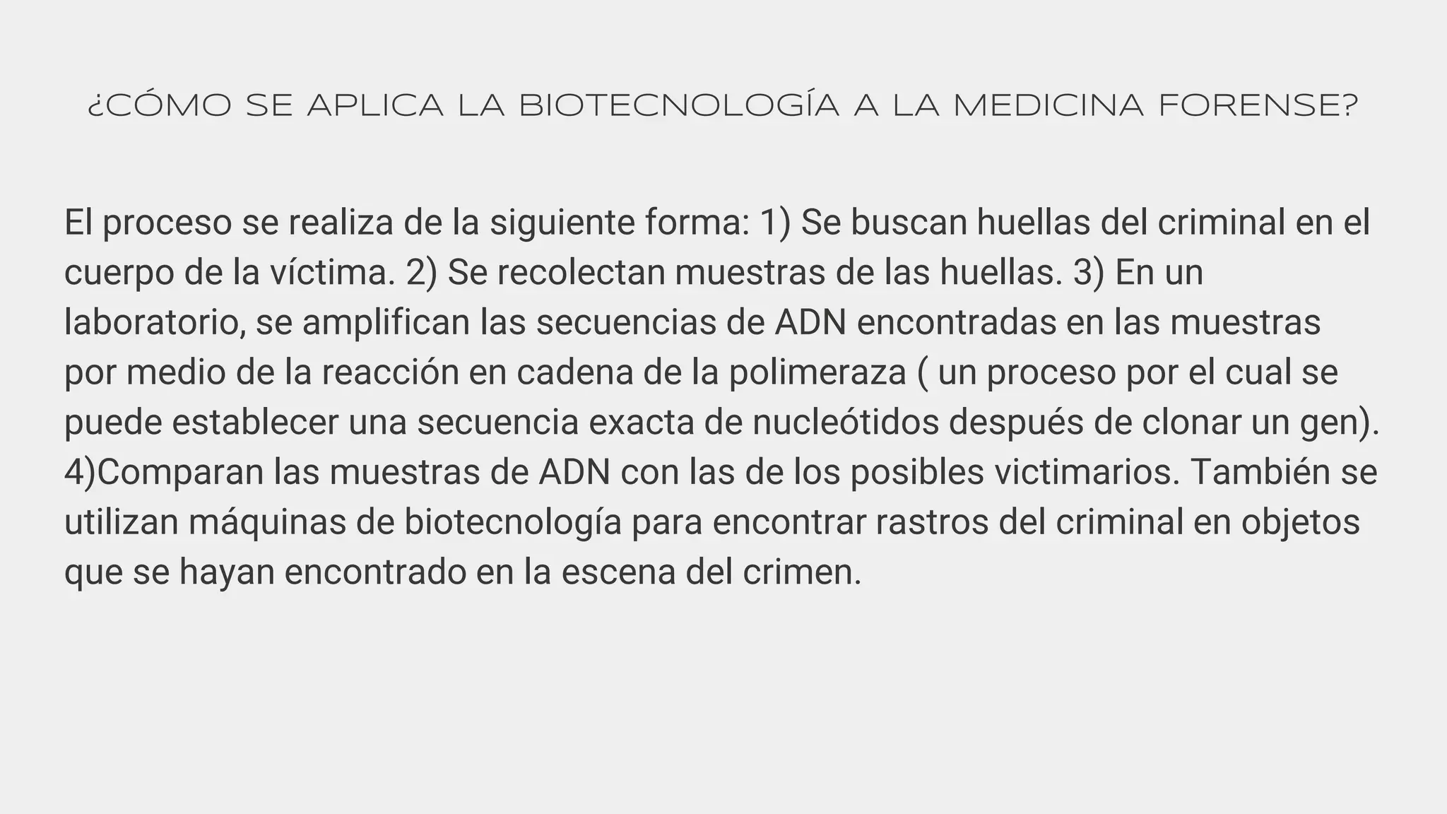 Las aplicaciones de la ingenieria génetica en medicina forense:la ...