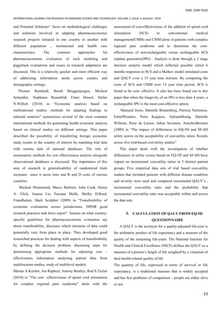 Application of Pharma Economic Evaluation Tools for Analysis of Medical ...