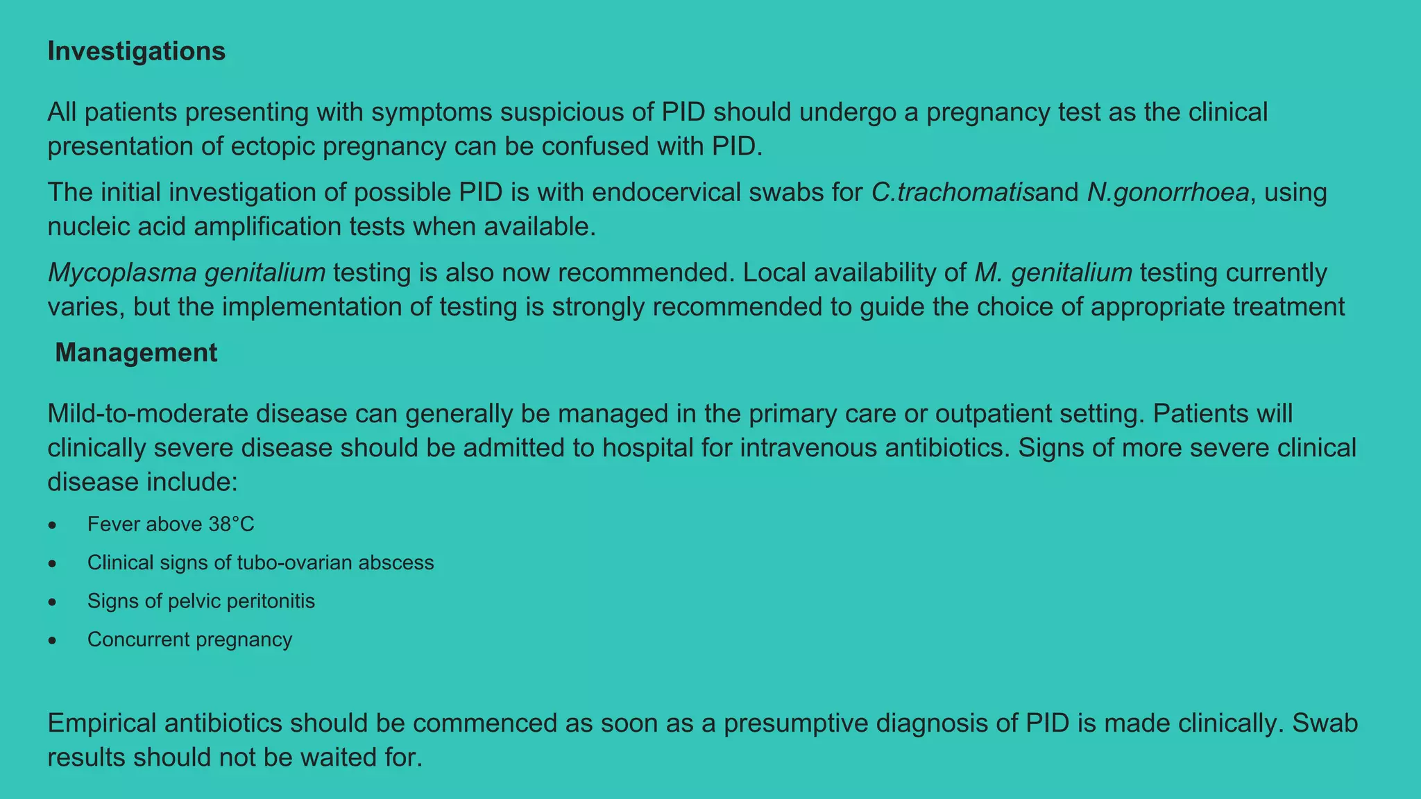 Pelvic inflammatory disease (PID) | PPT