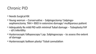 pelvic inflammatory disease - obstetrics and gynaecology | PPTX