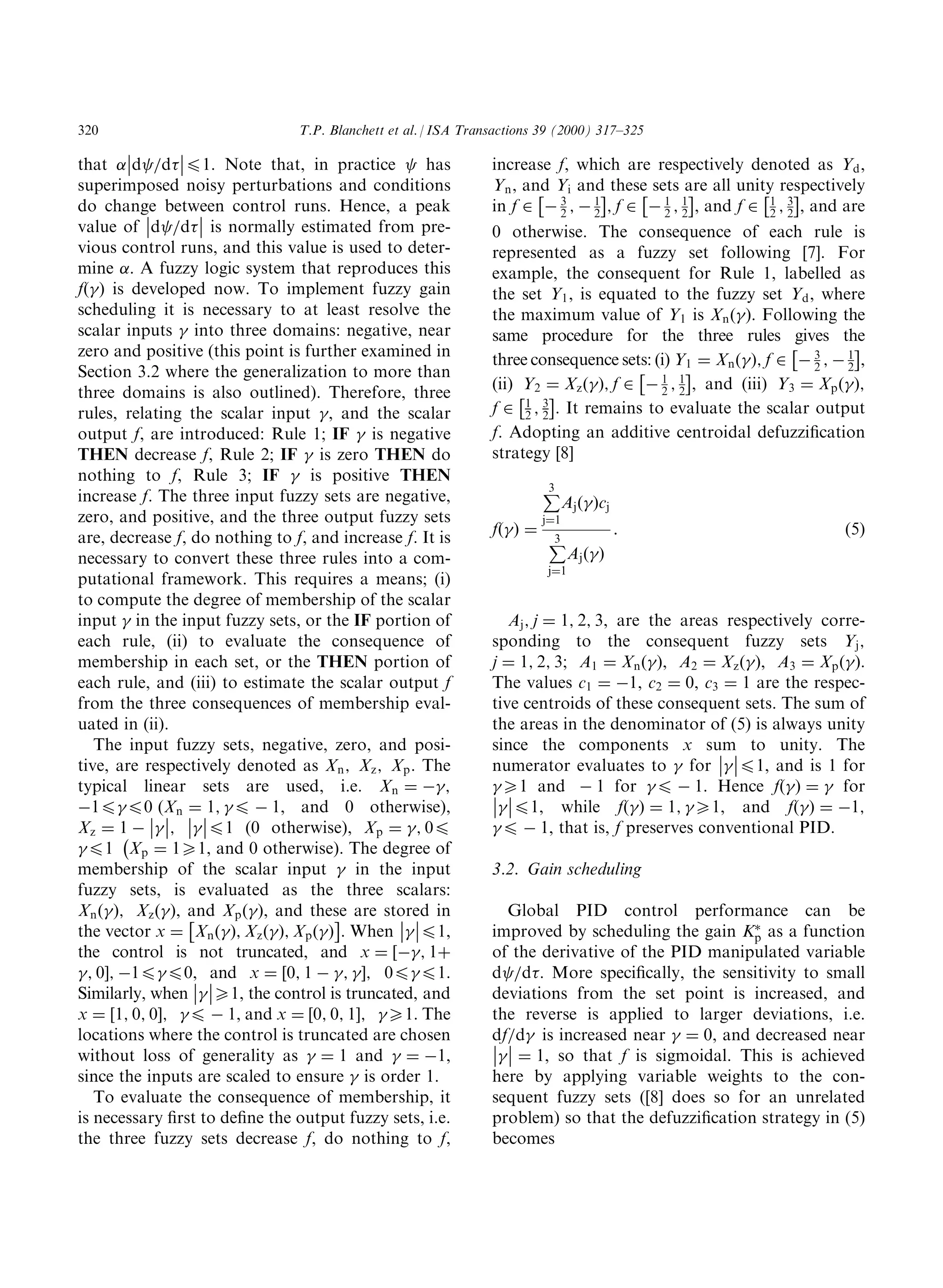PID gain scheduling using fuzzy logic | PDF