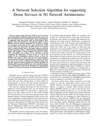 A Network Selection Algorithm for supporting Drone Services in 5G Network Architectures | PDF ...
