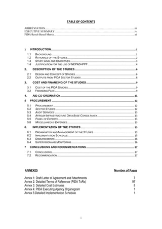 PIDA nepad infrastructure project preparation facility (ippf) special fund nepad-ippf | PDF