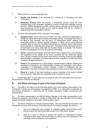 PIDA Terms of Reference Panel of Experts | PDF