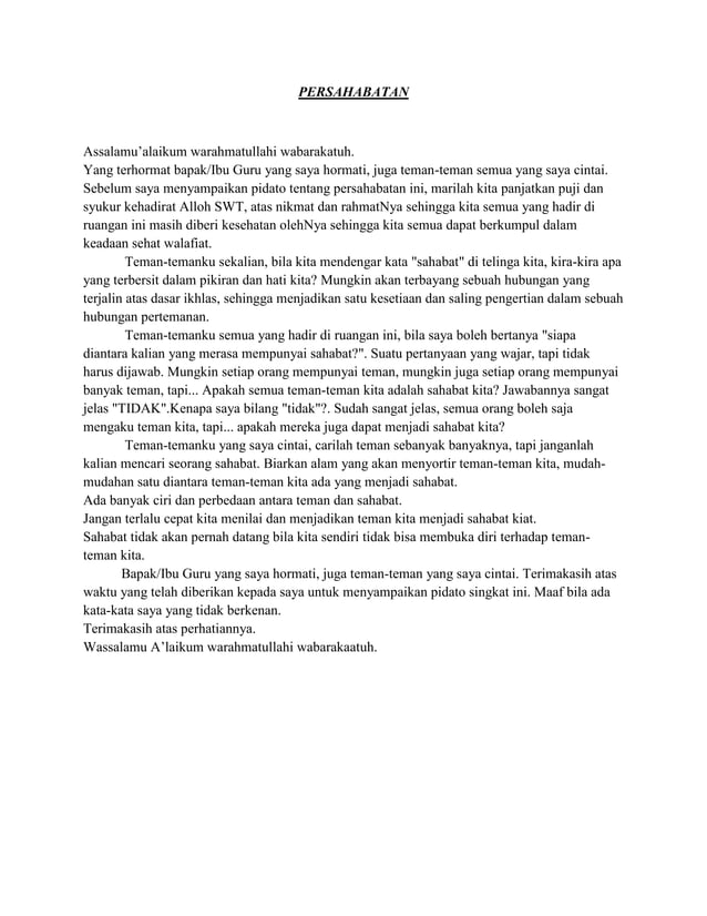 Pidato bahasa indonesia | PDF