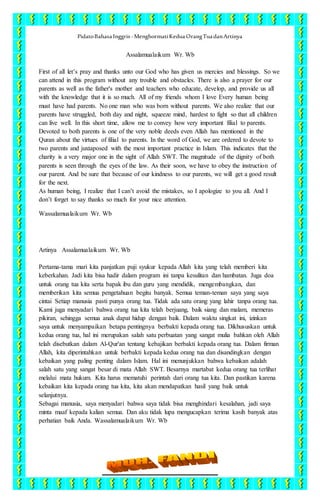 Pidato bahasa inggris | DOCX