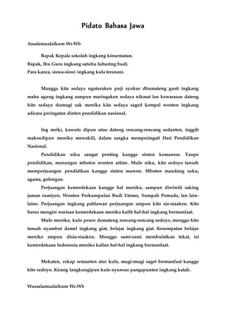 Pidato b jawa | DOCX