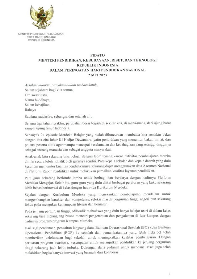 pidato hari pendidikan Nasional yang dibuat oleh kementerian pendidikan.pdf