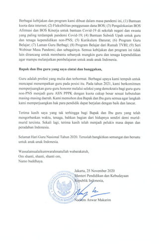 Pidato Hari Guru 2020 Mendikbud | PDF