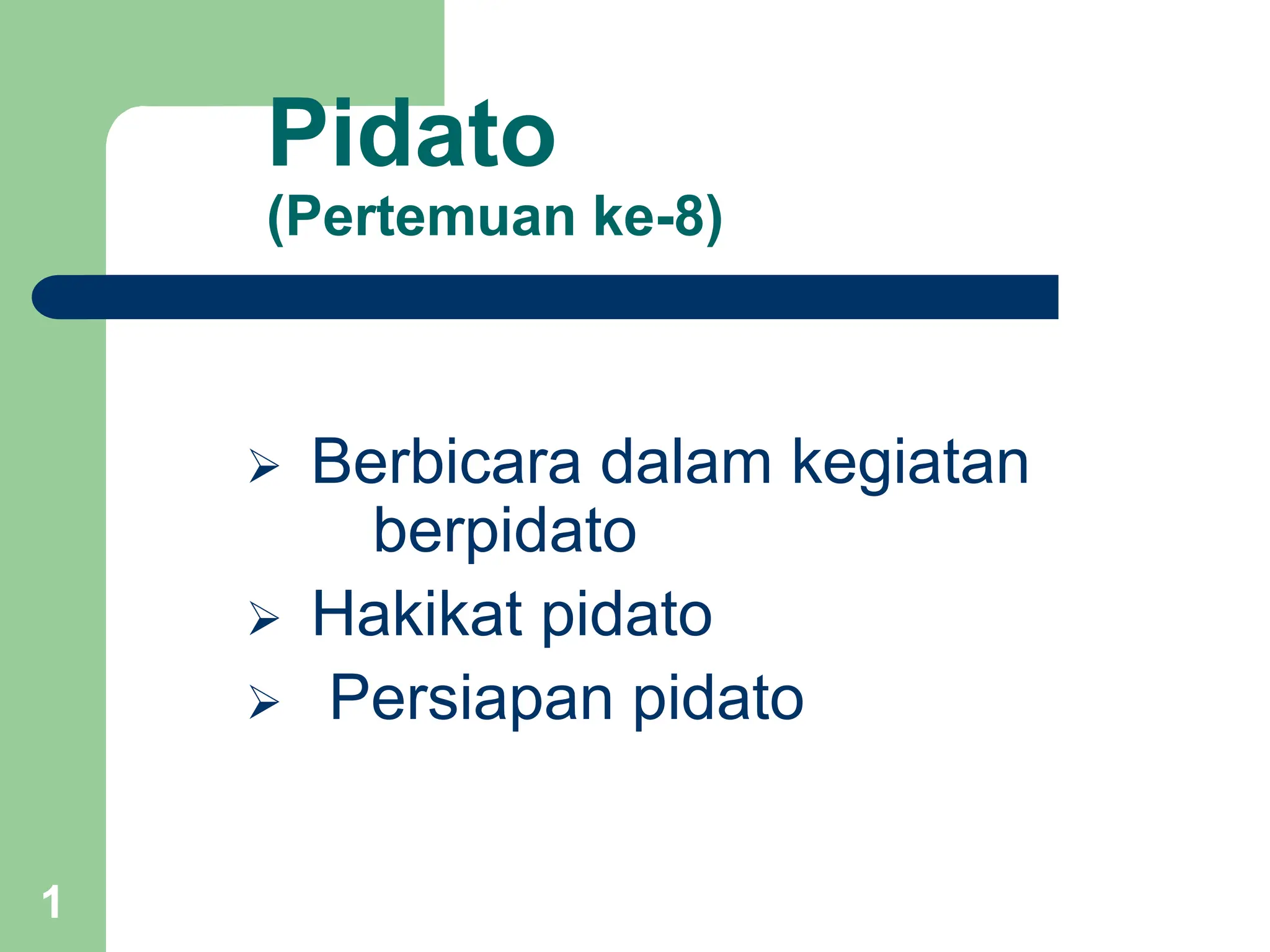 PEMBELAJARAN MENGENAI PIDATO TINGKAT - SD | PPT