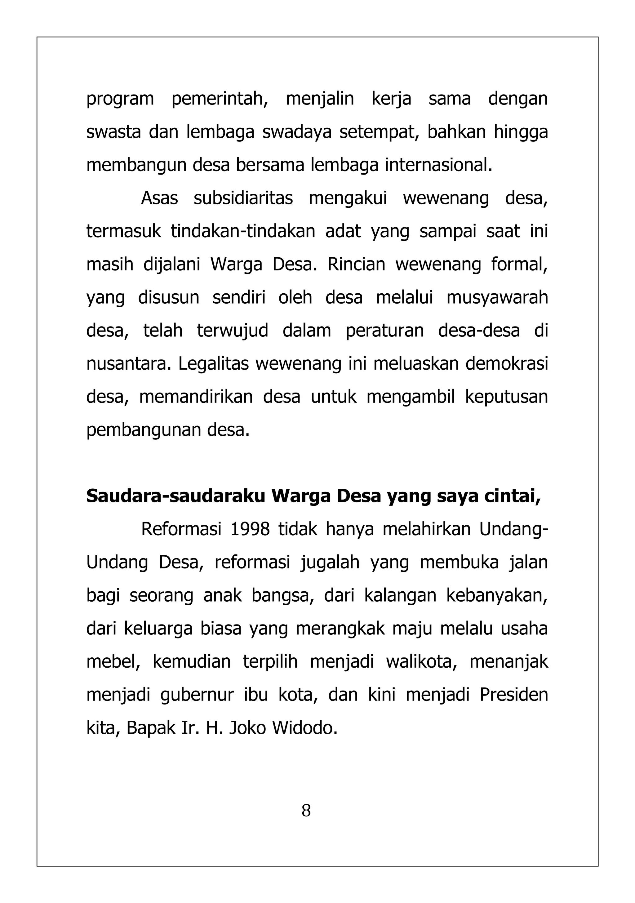 Pidato selamatan Desa 2021 | PDF