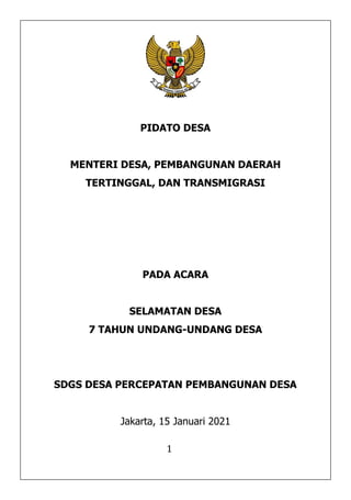 Pidato selamatan Desa 2021 | PDF