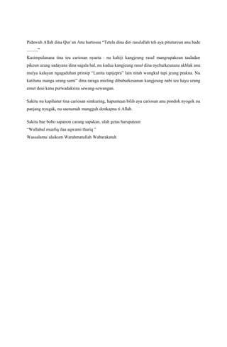 Pidato sunda maulid nabi | DOC