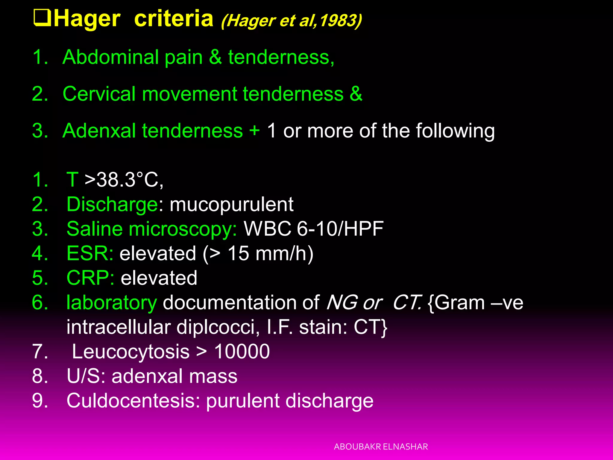 Pelvic Inflammatory Disease CDC, 2010 European Guidelines, 2012 | PDF