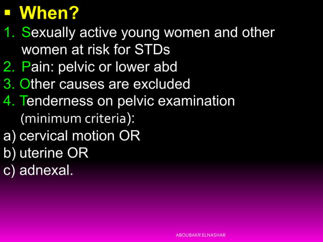 Pelvic Inflammatory Disease CDC, 2010 European Guidelines, 2012 | PDF ...