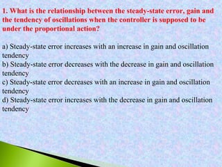 Pid controller mcq answers | PPT