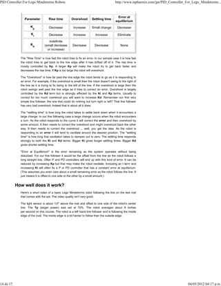 Pid controller for lego mindstorms robots | PDF