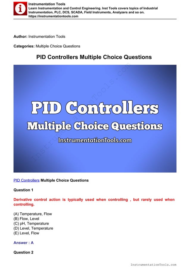 Pid controllers Interview Questions | PDF | Mechanical and Industrial Engineering Industry ...