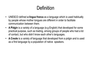 Pidgin and creole languages | PPTX | South America Travel | Travel ...