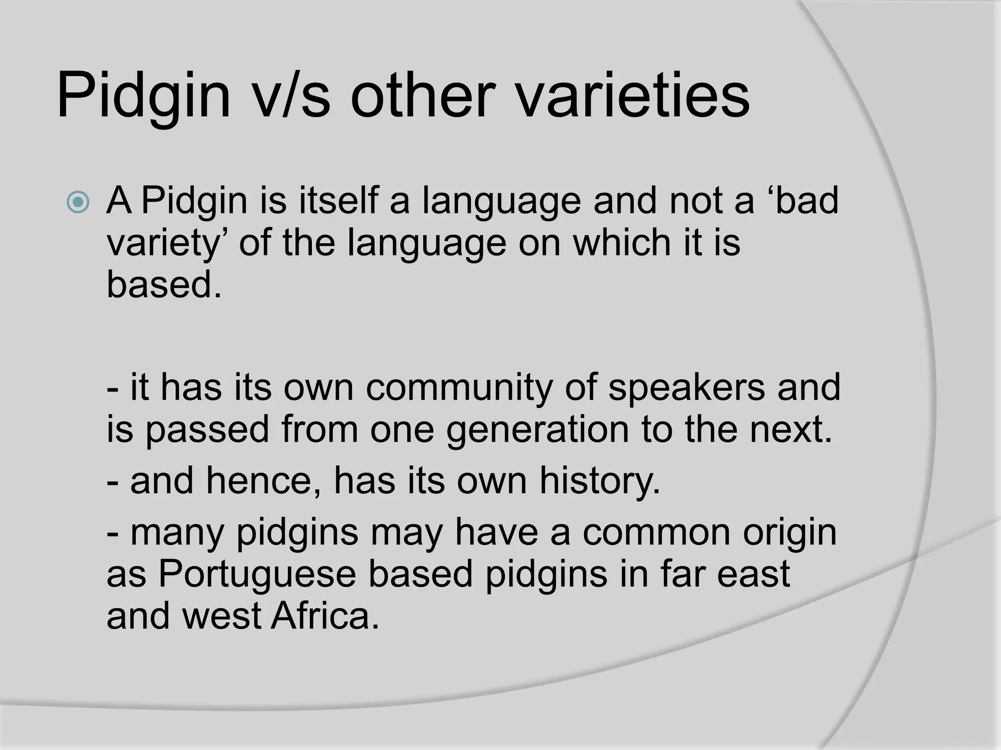Pidgins | PPTX