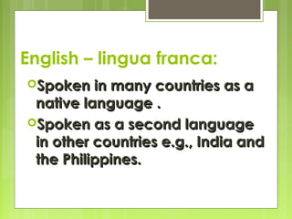 Pidgins creoles - sociolinguistics | PPT