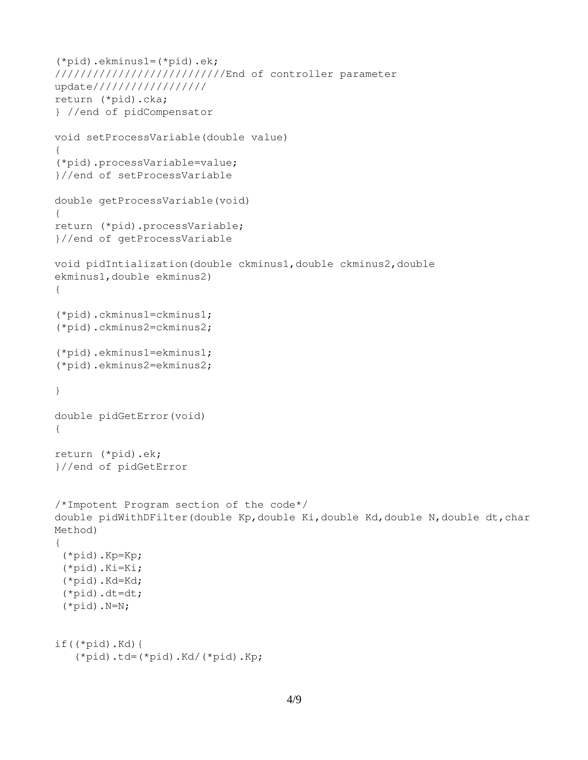 implementing pid controller in c programing | PDF