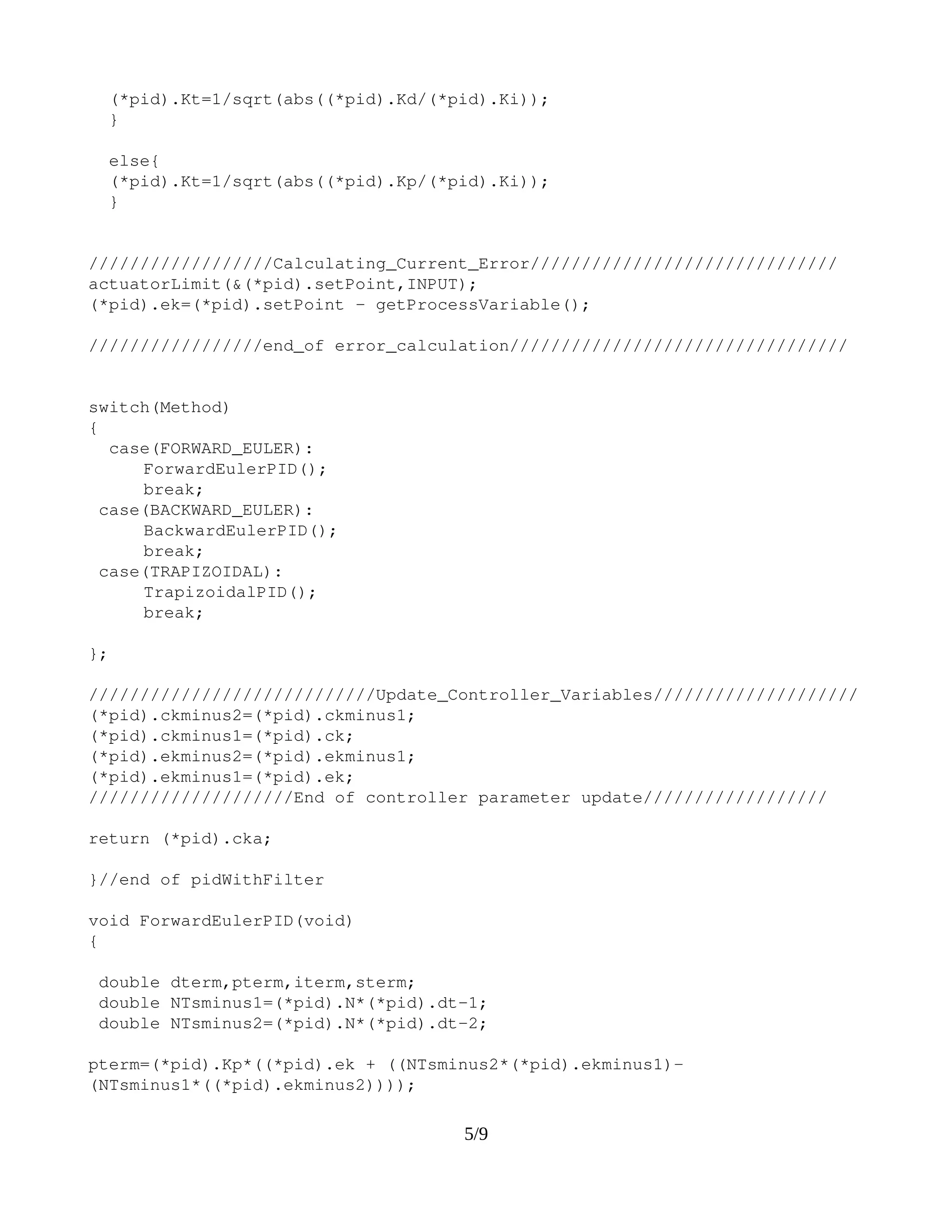 implementing pid controller in c programing | PDF