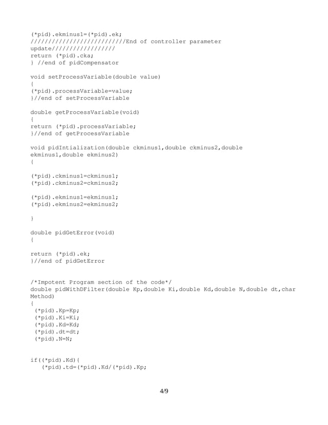 implementing pid controller in c programing | PDF