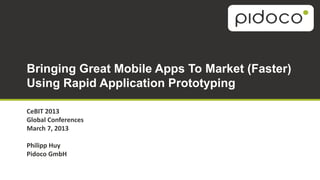 Bringing mobile apps to market faster using rapid application ...