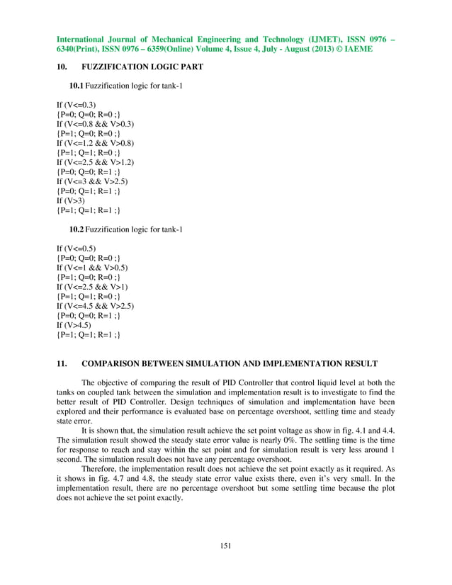 Pid output fuzzified water level control in mimo coupled tank system | PDF
