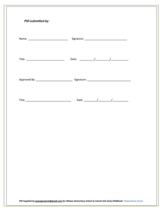 Dilawa Early Childhood Project Identification Document | PDF