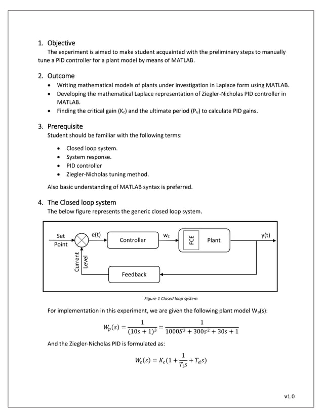 PID Tuning using Ziegler Nicholas - MATLAB Approach | PDF