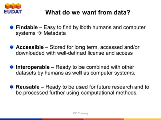 Persistent Identifiers in EUDAT Services. B2HANDLE Python library | www ...