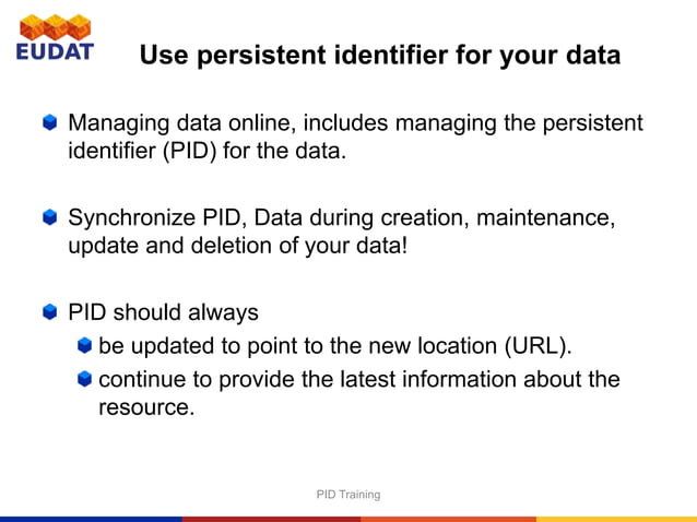 Persistent Identifiers in EUDAT Services. B2HANDLE Python library | www ...