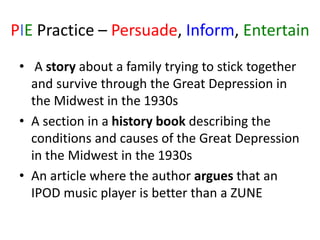 AUTHOR'S PURPOSE - Pie | PPTX