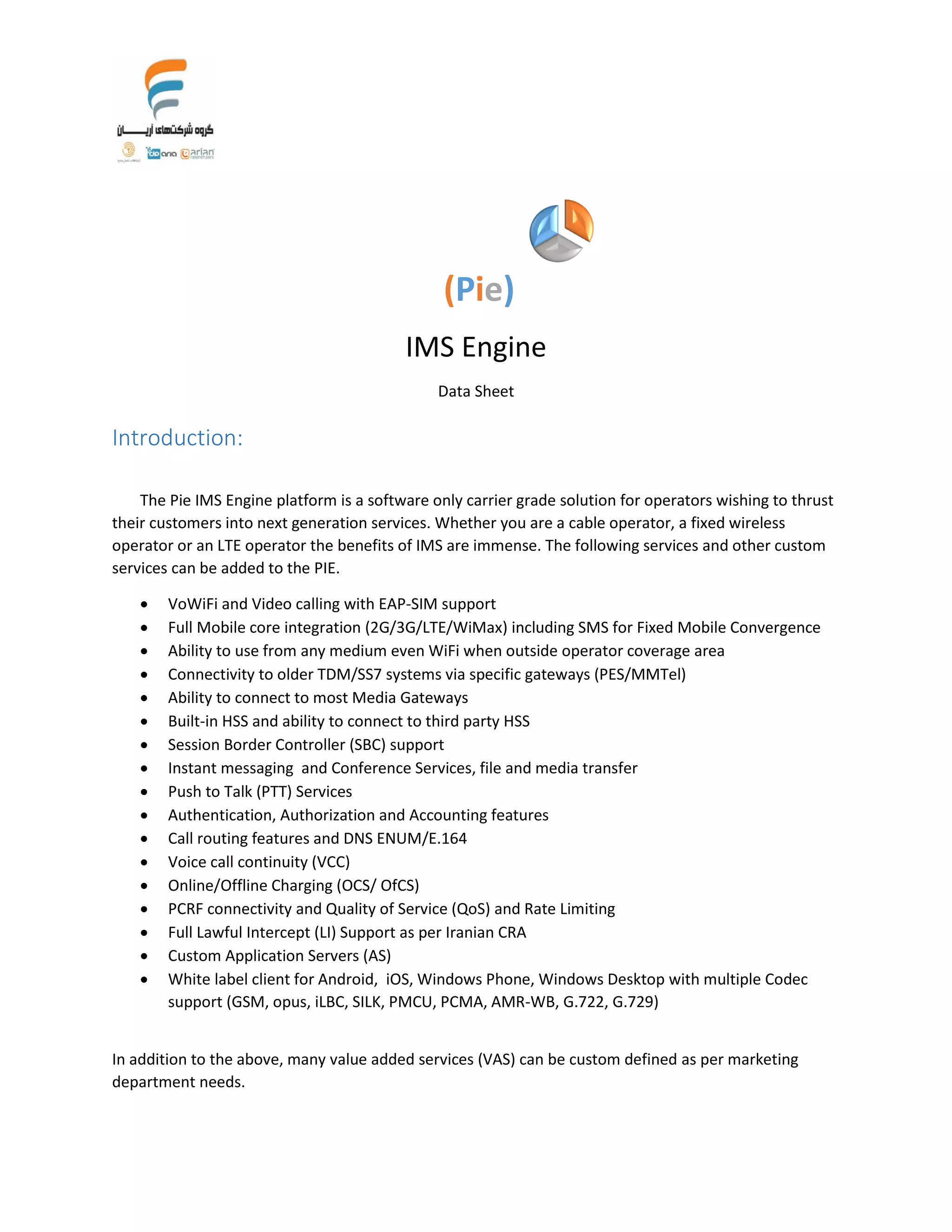 Pie IMS Data Sheet | PDF