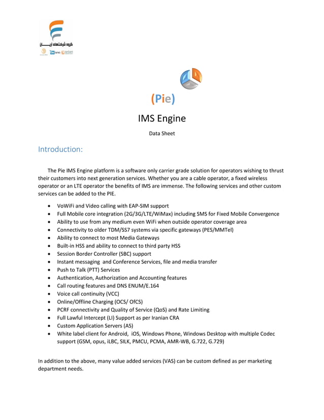 Pie IMS Data Sheet | PDF