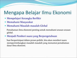 konsep dasae ilmu ekonomi adalah ilmu yang memoelajari | PPT
