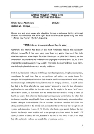 PIE 2412 WP TASK 3 WRITING FORM (FINAL) - REVISED.docx | Internet ...