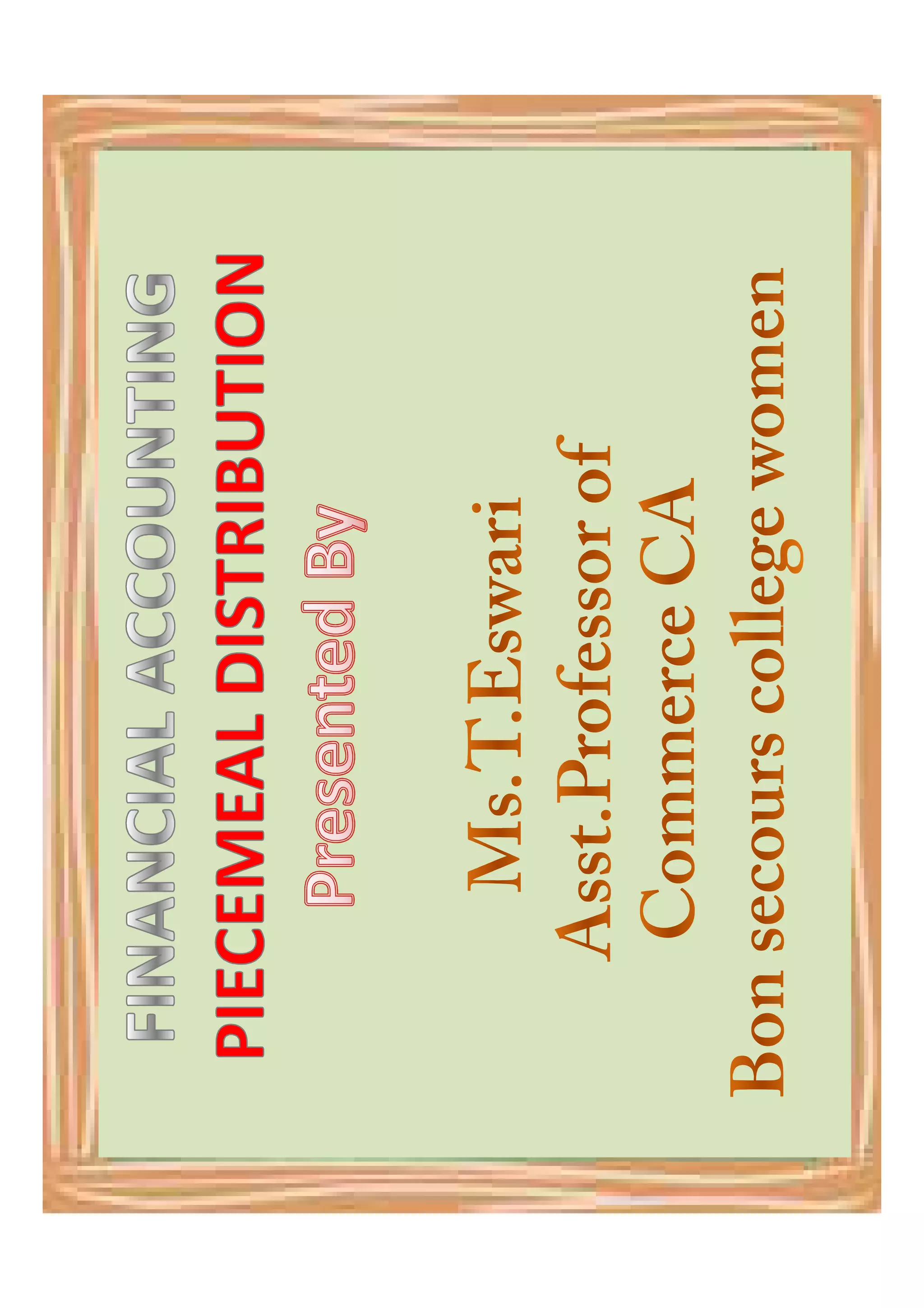 Piecemeal distribution ppt | PDF