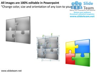 Pieces of puzzle 2x2 design 1 powerpoint ppt templates. | PPT